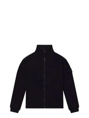Stone Island Ghost Cotton-blend Jersey Zip-up Sweatshirt - Black
