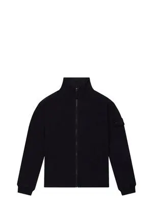 Stone Island Ghost Cotton-blend Fleece Zip-up Sweater - Black