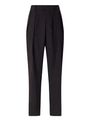KAPTAIN SUNSHINE Straight-leg Pleated Wool Trousers - Brown