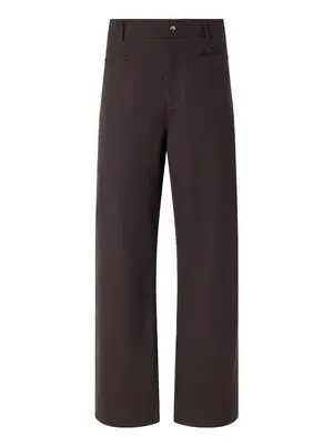 De Bonne Facture Gardian Straight-leg Cotton-twill Trousers - Brown