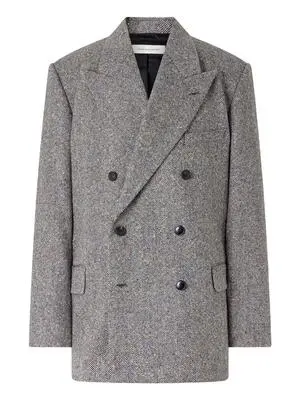 Dries Van Noten Double-breasted Wool Blazer - Gray