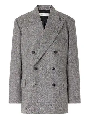 Dries Van Noten Double-breasted Wool Blazer - Gray