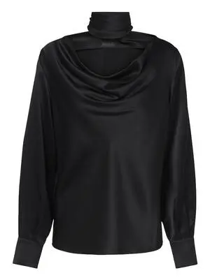 Max Mara Tie-detail Silk Blouse - Black