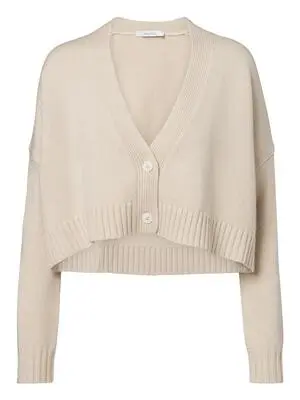 Max Mara Cropped Wool And Cashmere Cardigan Beige