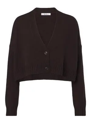 Max Mara Cropped Wool And Cashmere Cardigan - Brown
