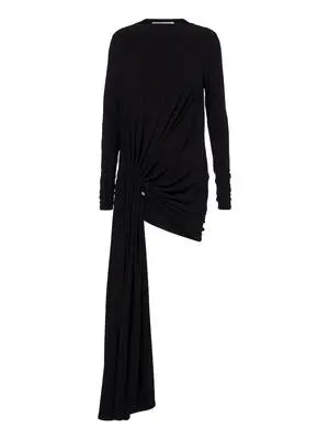 Sportmax Asymmetric Gathered Jersey Minidress - Black