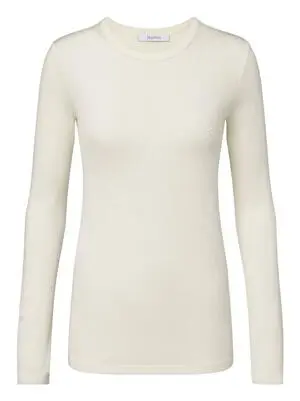 Max Mara Virgin Wool Jersey Top - White