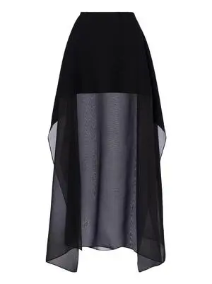 Sportmax Silk-trimmed Knitted Maxi Skirt - Black