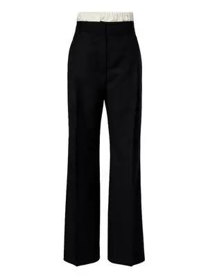 RÓHE Layered Wool And Mohair Wide-leg Trousers - Black