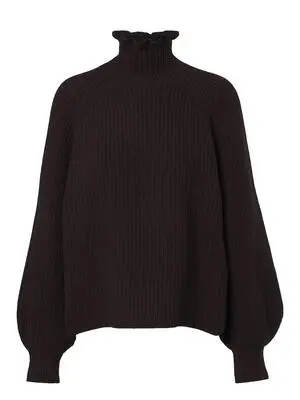 Max Mara Ribbed-knit Wool And Cashmere Sweater - Brown