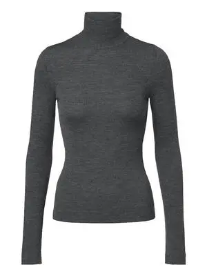 Max Mara Ribbed-knit Virgin Wool Sweater - Grey