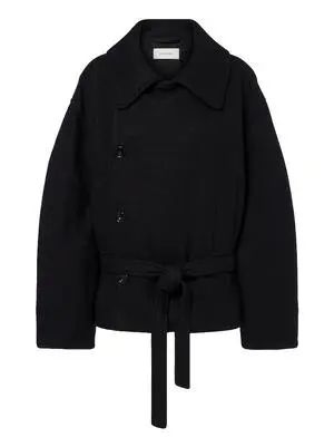 LEMAIRE Double-breasted Alpaca And Wool Coat - Black