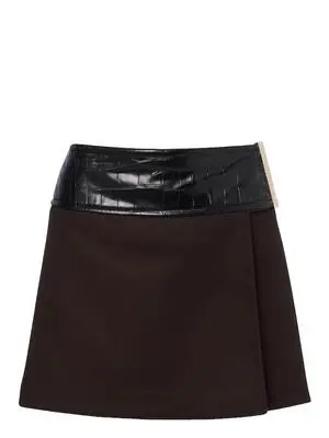 Sportmax Virgin Wool Wrap Skirt - Brown