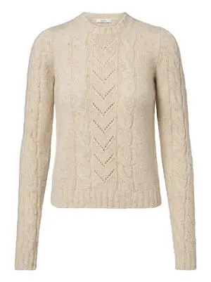 Max Mara Cable-knit Wool And Cashmere-blend Sweater - Beige