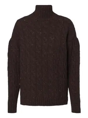 Max Mara Cable-knit Wool And Cashmere-blend Sweater - Brown