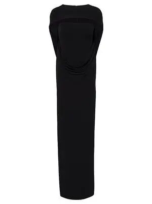 Sportmax Draped Jersey Maxi Dress - Black