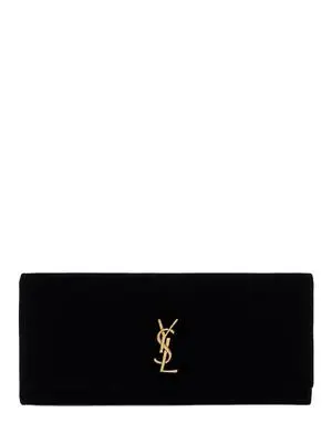 Saint Laurent Kate Small Leather-lined Velvet Clutch - Black