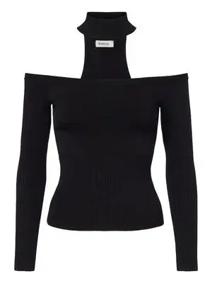 Simkhai Lila Off-shoulder Ribbed-knit Top - Black