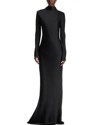Tove Gio Silk Floor Sweeping Gown Black