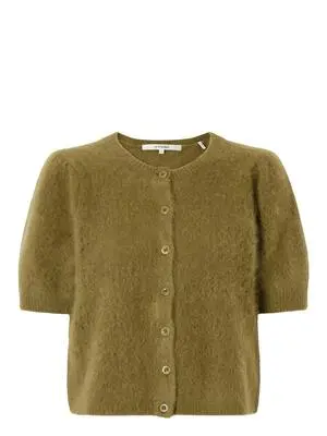 FRAME The Airy Wool And Cashmere-blend Cardigan - Green