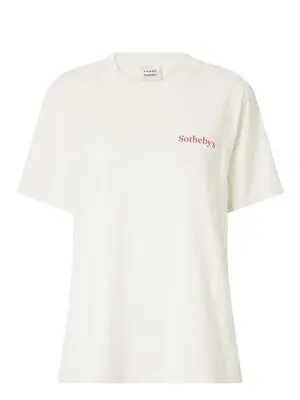 FRAME FRAME Sotheby's Printed Cotton-Jersey T-Shirt Cream