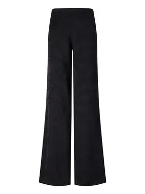 Johanna Ortiz Laidback Energy Satin-jacquard High-waist Wide-leg Pants - Black
