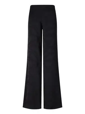 Johanna Ortiz Satin-jacquard High-waist Wide-leg Pants - Black