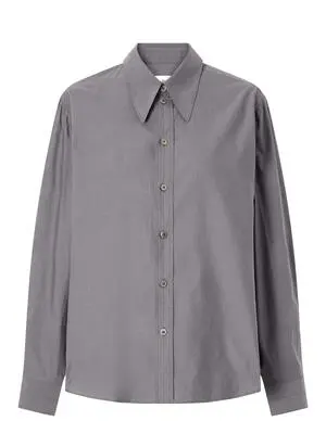 LEMAIRE Cotton And Silk-blend Poplin Shirt - Gray