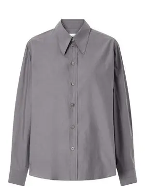 LEMAIRE Cotton And Silk-blend Poplin Shirt - Gray