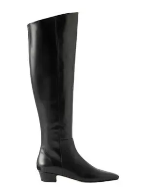 AeydĒ Ilaria Leather Knee-boots - Black