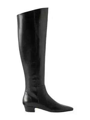 AeydĒ Ilaria Leather Knee-boots - Black