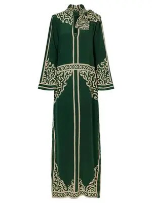 Johanna Ortiz The Windborne Silk-crepe De Chine Maxi Dress - Green