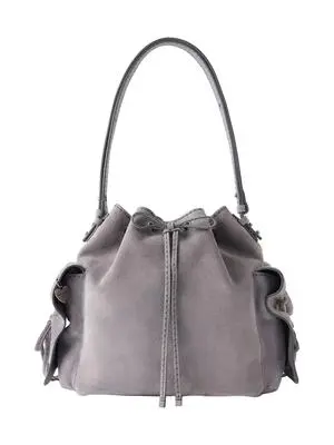 Acne Studios Suede Shoulder Bag - Light Gray