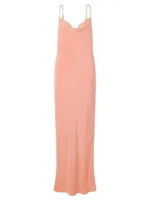Cult Gaia Macelyn Chain-embellished Silk-satin Maxi Dress - Pink