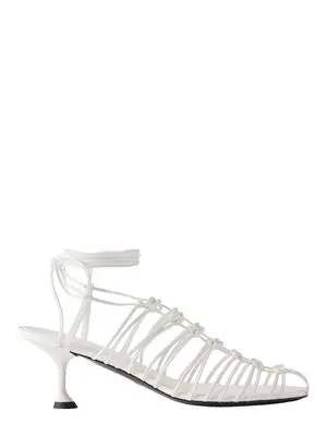 Proenza Schouler Tee Knot Leather Slingback Sandals - Neutrals