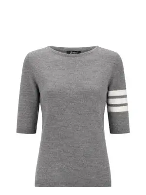 LA ROSE Stripe-detail Merino Wool Sweatshirt