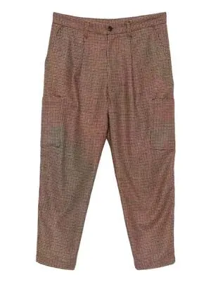 Eleventy Houndstooth-pattern Tapered Trousers - Brown