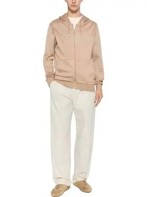 Eleventy Zip-up Drawstring Hoodie - Neutrals