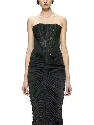 NISSA Ruched Bodycon Corset Dress