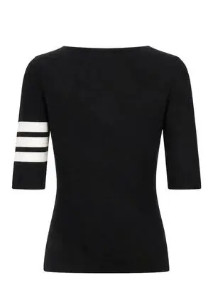 LA ROSE Stripe-detail Merino-wool Sweater - Black