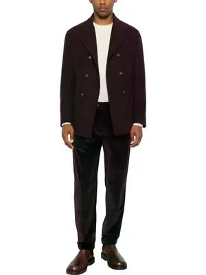 Eleventy Double-breasted Wool Coat - Red