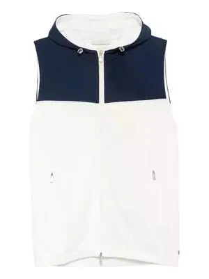 Eleventy Sleeveless Zip-up Hoodie - Blue