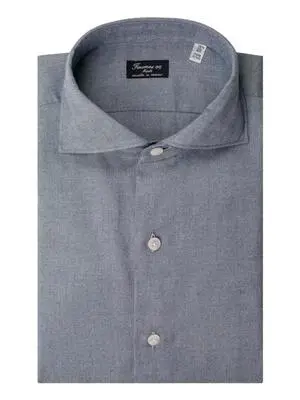 FINAMORE 1925 Milano Eduardo Herringbone Shirt - Blue