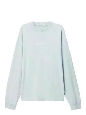 Alexander Wang Long Sleeve T-shirt With Logo Print - Blue