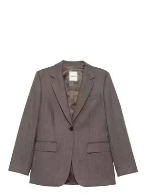Sandro Notched-lapel Single-breasted Blazer - Brown