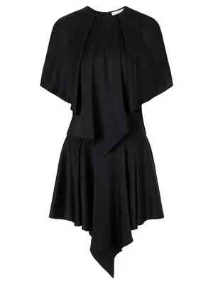 Stella McCartney Gathered Satin Mini Dress - Black