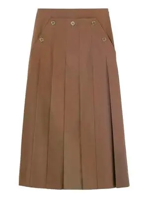 Claudie Pierlot Pleated Midi Skirt - Brown