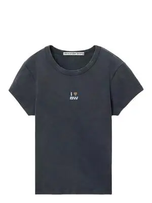 Alexander Wang Alexander Wang Graphic Print Fitted T-Shirt Grey