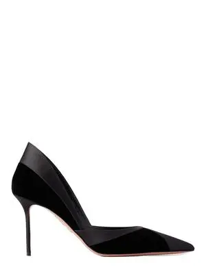 AQUAZZURA Shadow 85 Velvet And Satin Pumps - Black