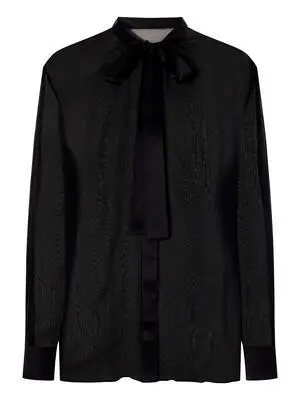 Dolce & Gabbana Bow-detailed Silk-chiffon Blouse - Black